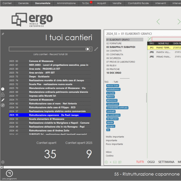 Software gestionale completo per imprese edili e impiantisti: Ergo